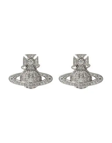 VIVIENNE WESTWOOD Carmela Bas Relief Earrings Earrings Recycled Brass, Cubic Zirconia - Silver