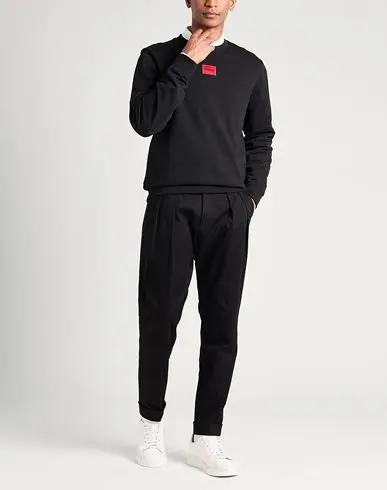 Hugo Cotton Crewneck Sweatshirt With Logo Detail - Black