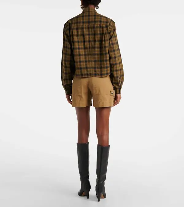 MARANT ETOILE Telina Plaid Cropped Shirt