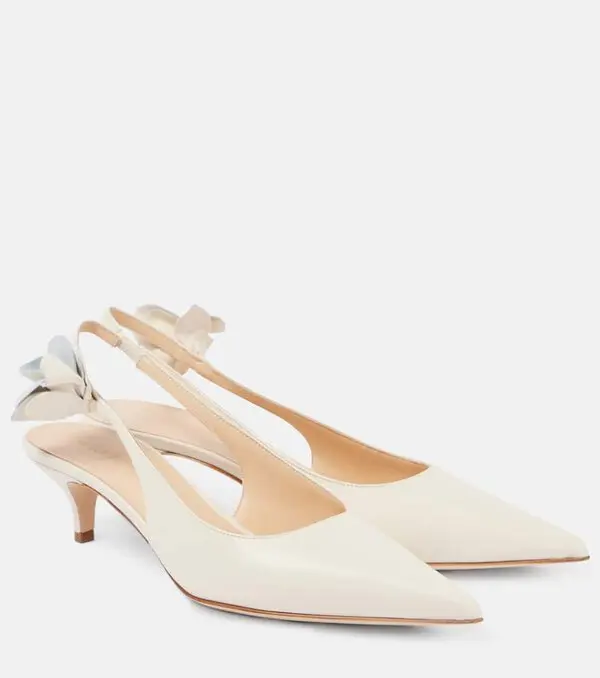 Magda Butrym Bridal Leather Slingback Pumps - White