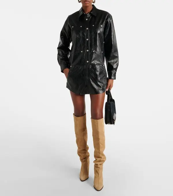 MARANT ETOILE Ayali Faux Leather Mini Dress