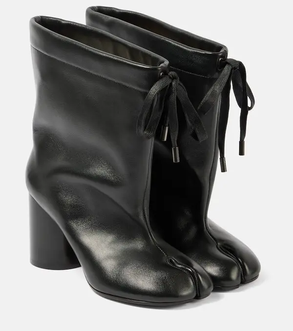 MAISON MARGIELA Tabi Drawstring Leather Ankle Boots
