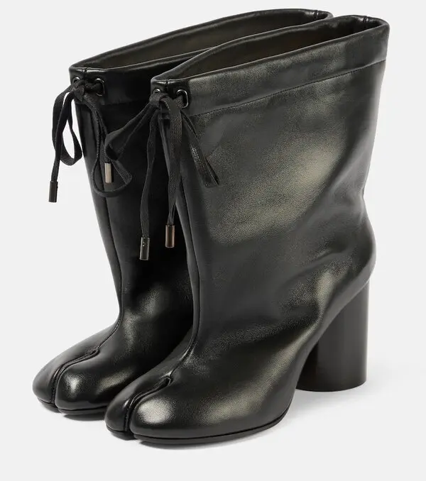 MAISON MARGIELA Tabi Drawstring Leather Ankle Boots