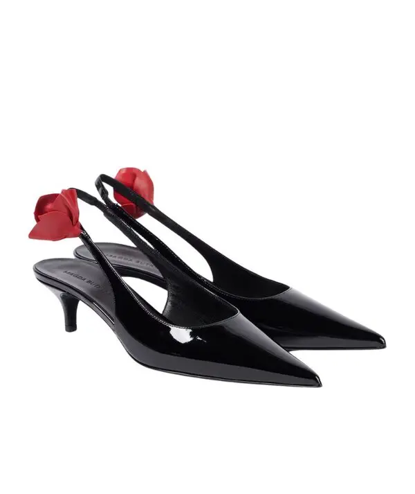 Magda Butrym Floral-appliqué Slingback Pumps