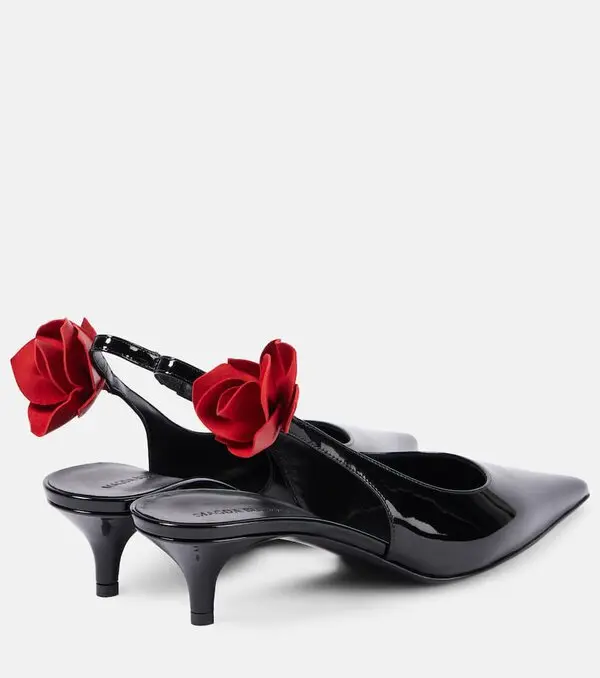 Magda Butrym Floral-appliqué Slingback Pumps