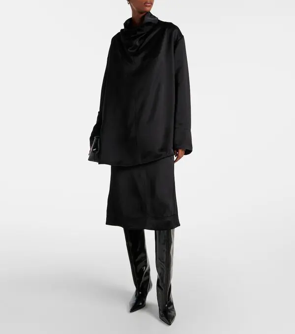 TOTEME Paneled Satin Midi Skirt