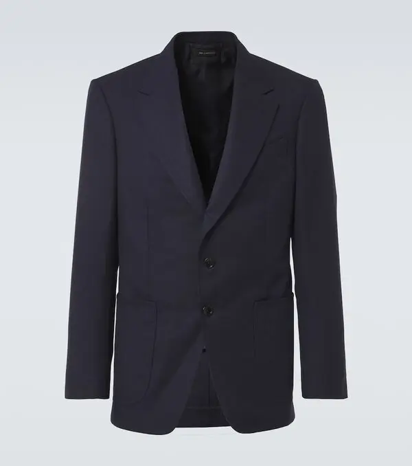 TOM FORD Wool, Mohair, And Silk Suit Jacket - Blue