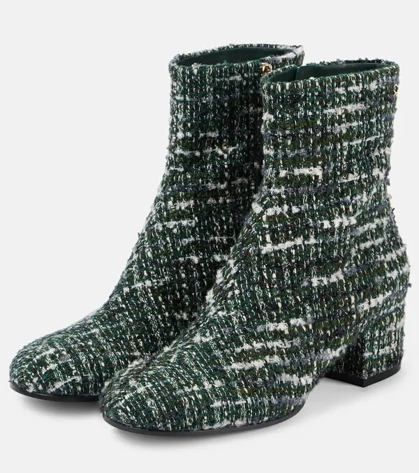 GIANVITO ROSSI Joelle 45 Bouclé Tweed Ankle Boots