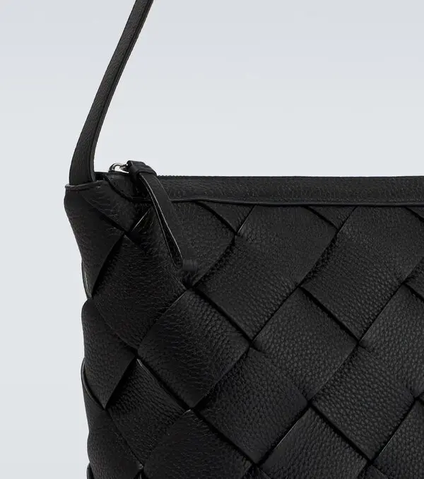 Bottega Veneta Diago Leather Shoulder Bag - Black