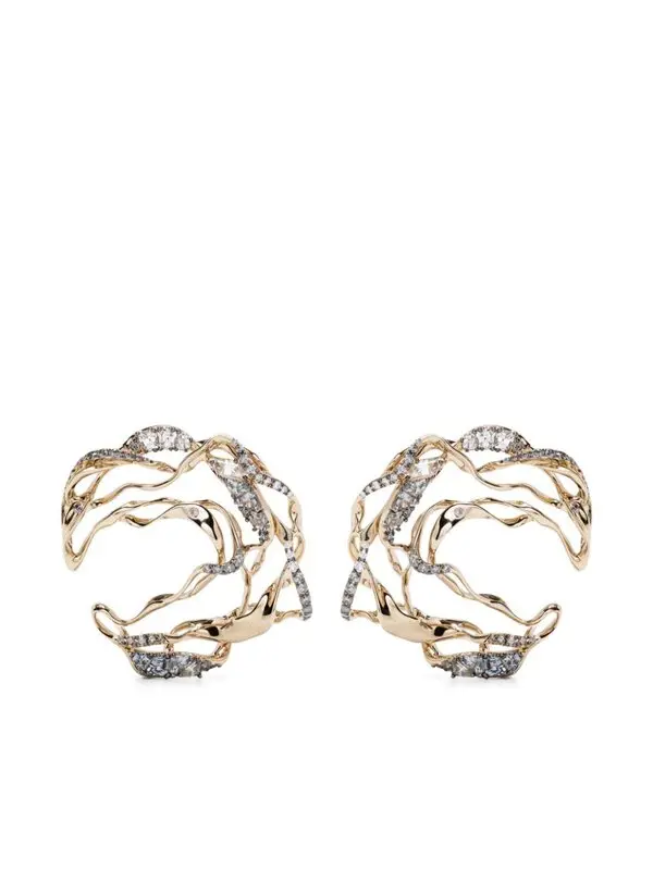 BIBI VAN DER VELDEN Smoulder Diamond Drop Earrings - Gold