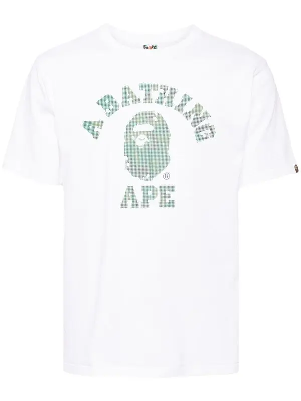 A BATHING APE Logo Print T-shirt - White