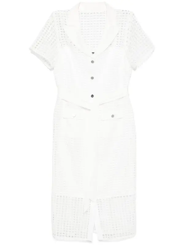 Dkny Grid-pattern Midi Dress
