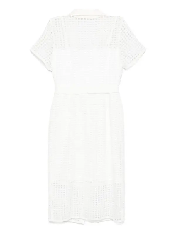 Dkny Grid-pattern Midi Dress