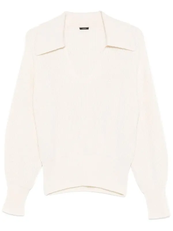 JOSEPH Open Neck Sweater - White