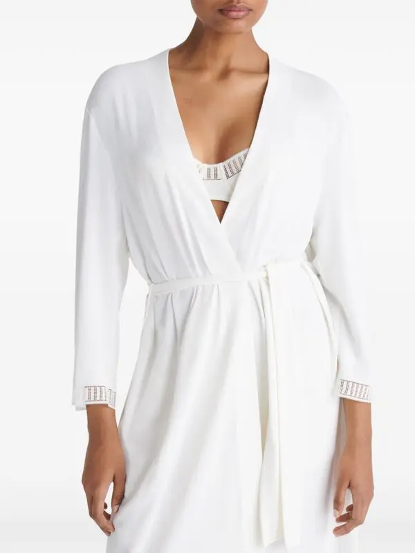 ERES Violette Lace Trim Robe - White
