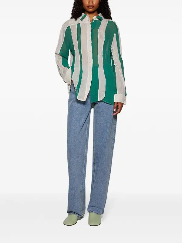 Christopher Esber Spliced Crinkle Shirt - Green