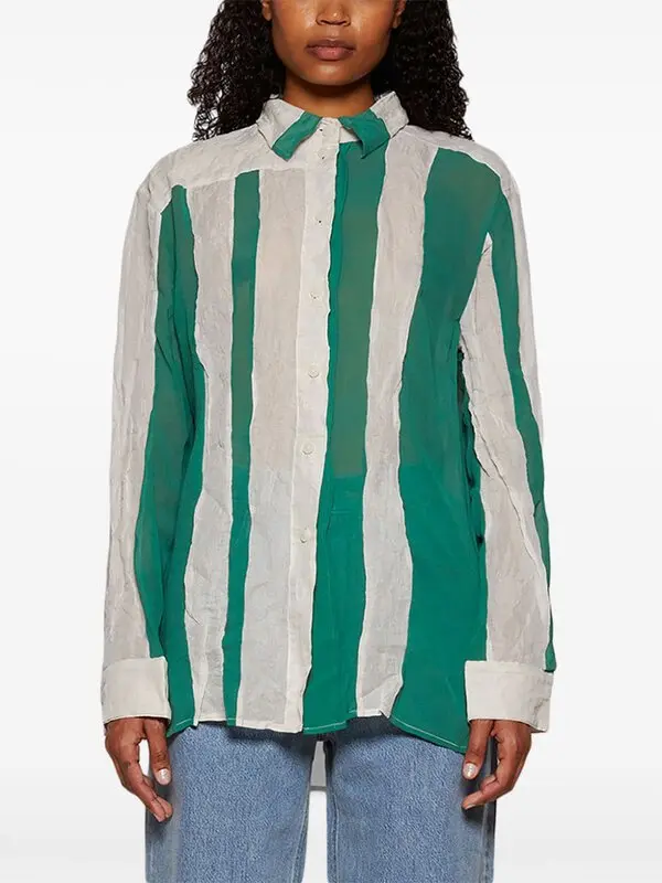 Christopher Esber Spliced Crinkle Shirt - Green