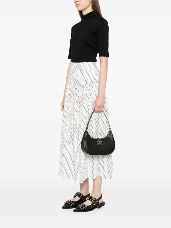AGNES B. Logo-lettering Leather Shoulder Bag