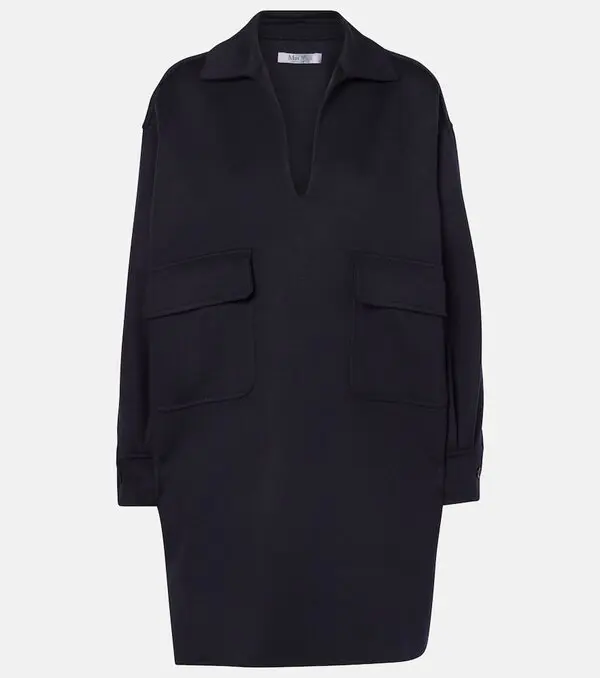 Max Mara Pinna Mini Wool Dress - Blue