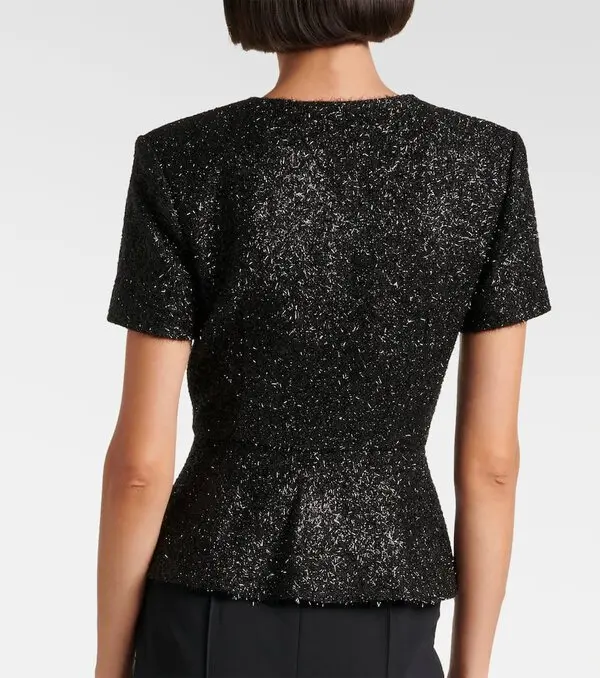 SELF-PORTRAIT Metallic Boucle Jumpsuit