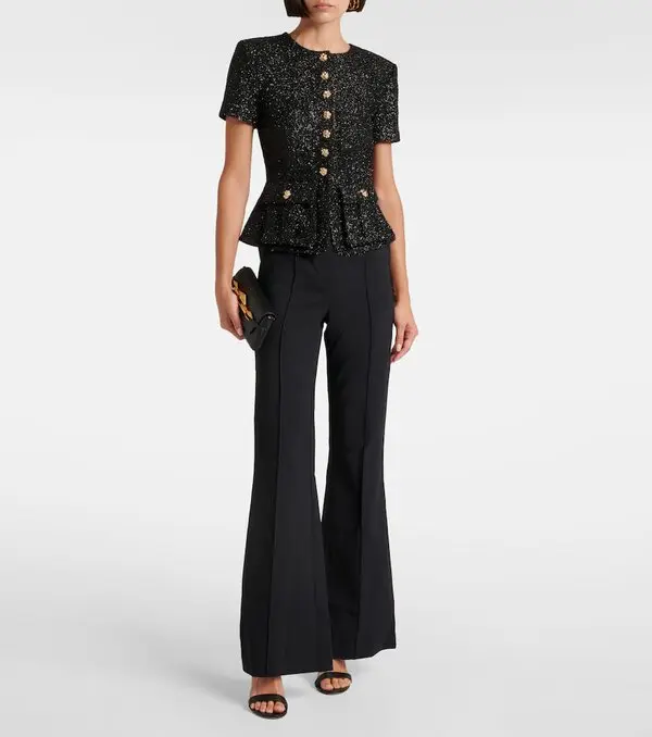 SELF-PORTRAIT Metallic Boucle Jumpsuit