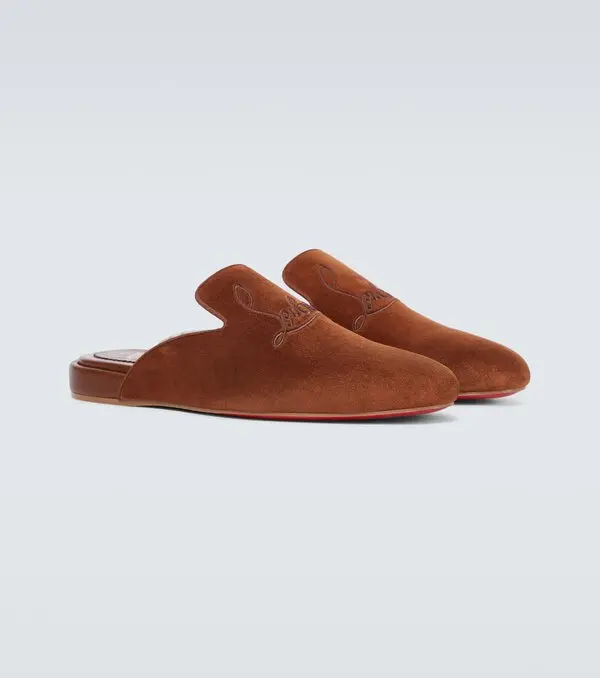 CHRISTIAN LOUBOUTIN Coolito Flat Mules - Brown