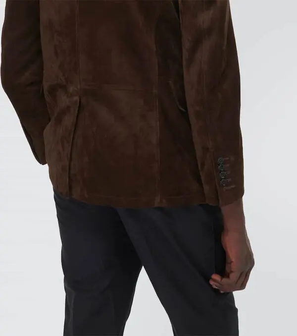 TOM FORD Leather-trimmed Suede Blazer