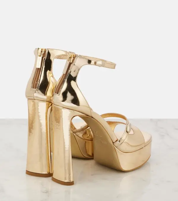 JIMMY CHOO Claressa Metallic Platform Sandals