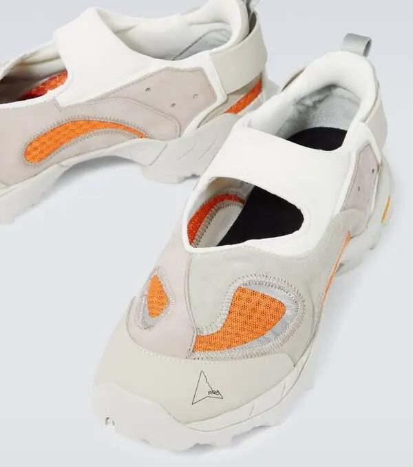 ROA Suede And Fabric Sneakers - Orange