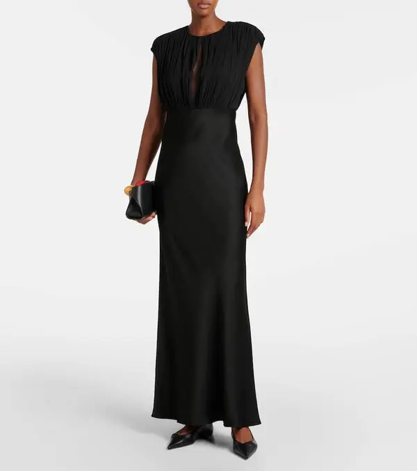 Max Mara Randers Silk Satin Crepe Maxi Dress