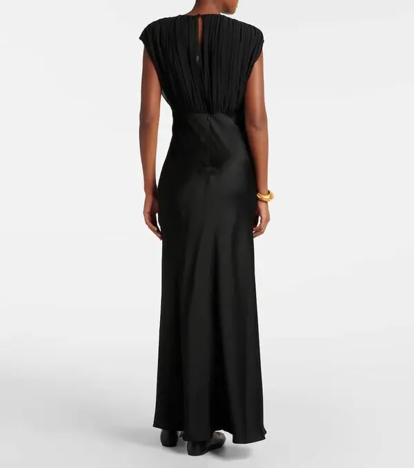 Max Mara Randers Silk Satin Crepe Maxi Dress