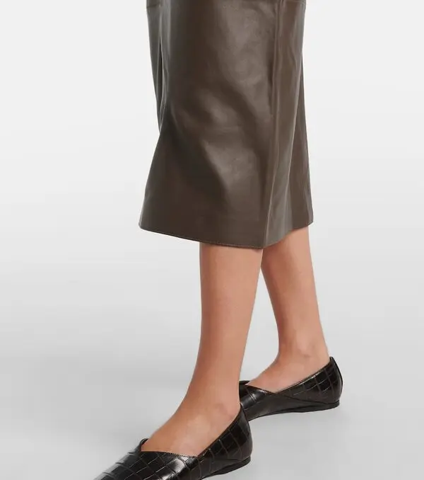TOTEME Paneled Leather Midi Dress