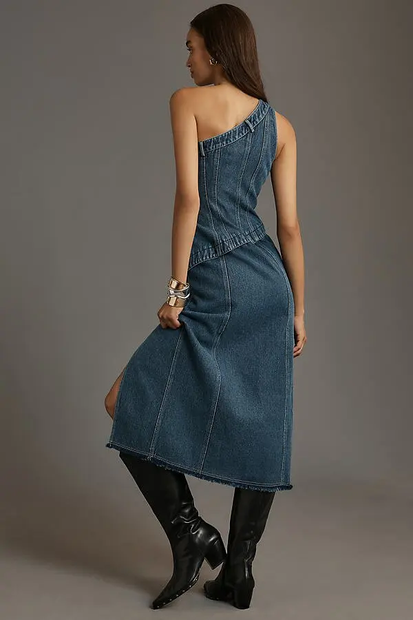 off the shoulder denim dress forever 21 Forever 21 Denim Off Shoulder Ruffle Neck Mini Dress Size S