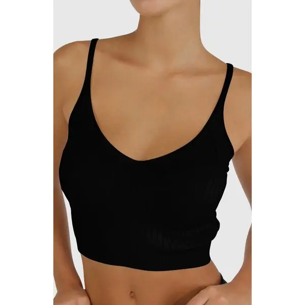 BELLE & BLOOM Knit Crop Top - Black
