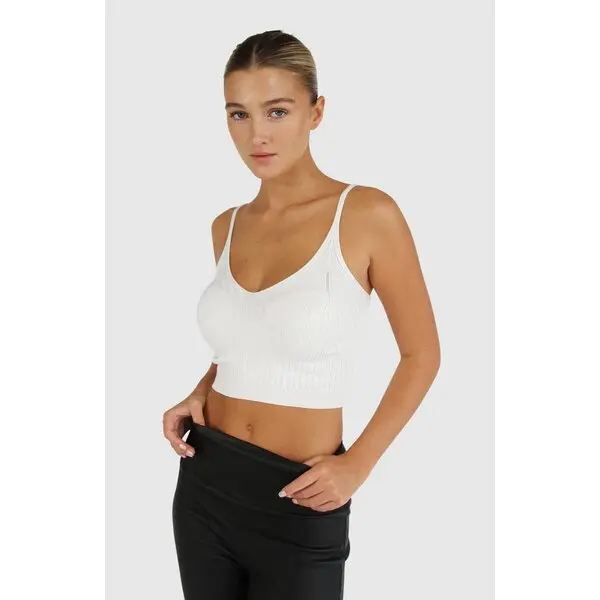 BELLE & BLOOM Knit Crop Top - Oat