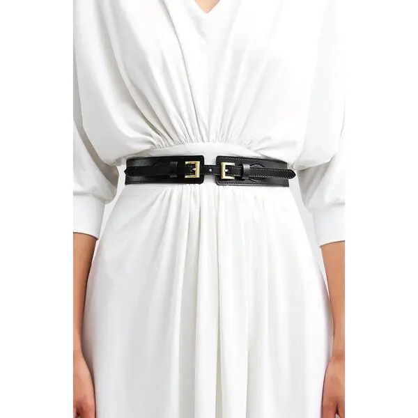 BELLE & BLOOM London Fog Leather Waist Belt - Black