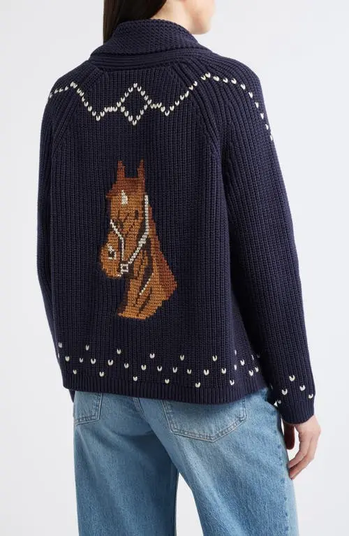The Great. The Horse Lodge Cotton Blend Cardigan