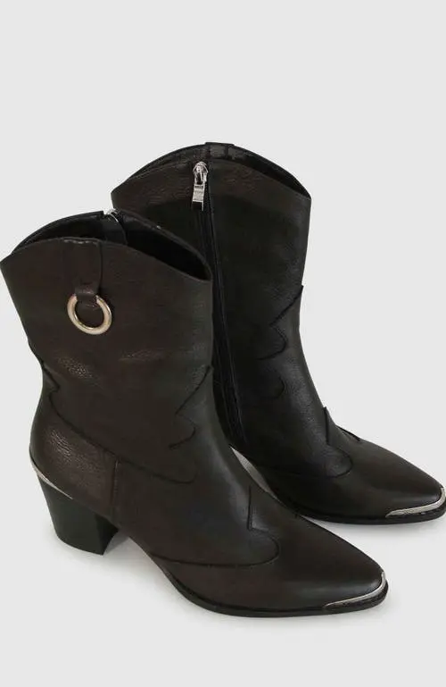 BELLE & BLOOM Dallas Western Boots - Vintage Black