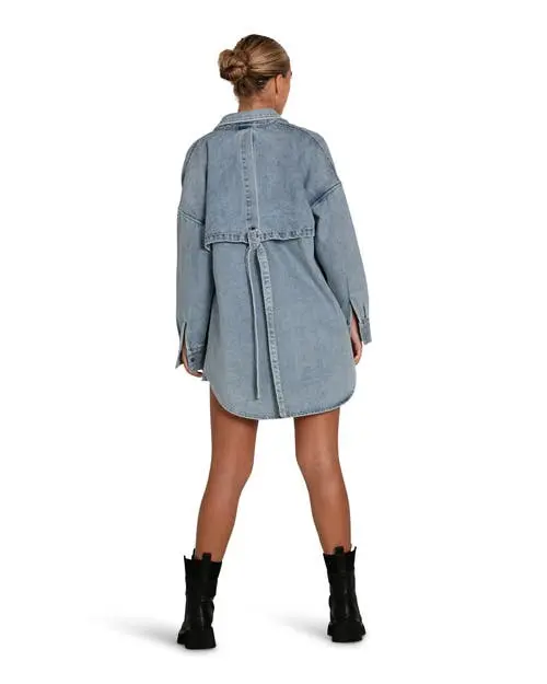 BELLE & BLOOM Into Him Oversized Shirt - Stonewash