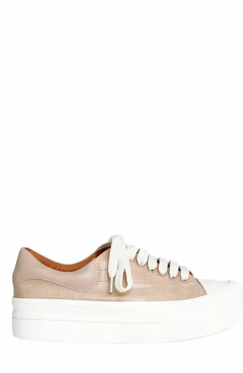 BELLE & BLOOM Croc Leather Sneaker - Blush