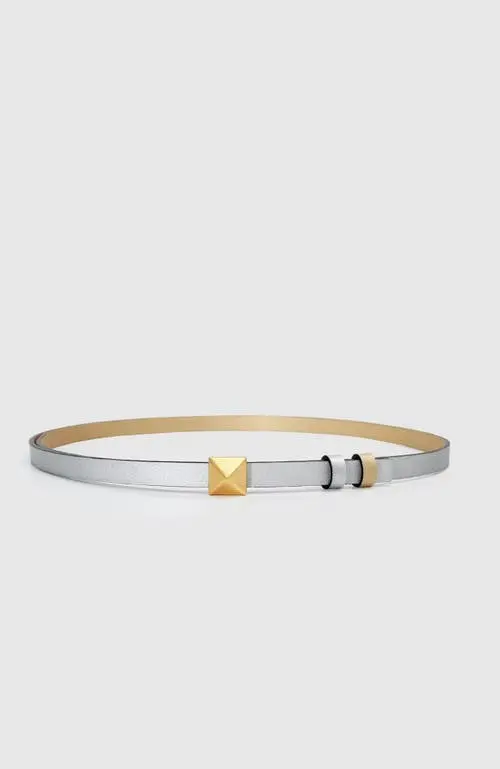 BELLE & BLOOM Cleopatra Pyramid Stud Leather Belt - Metallic