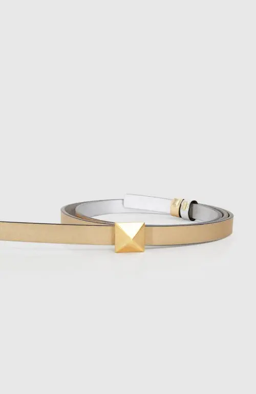 BELLE & BLOOM Cleopatra Pyramid Stud Leather Belt - Metallic