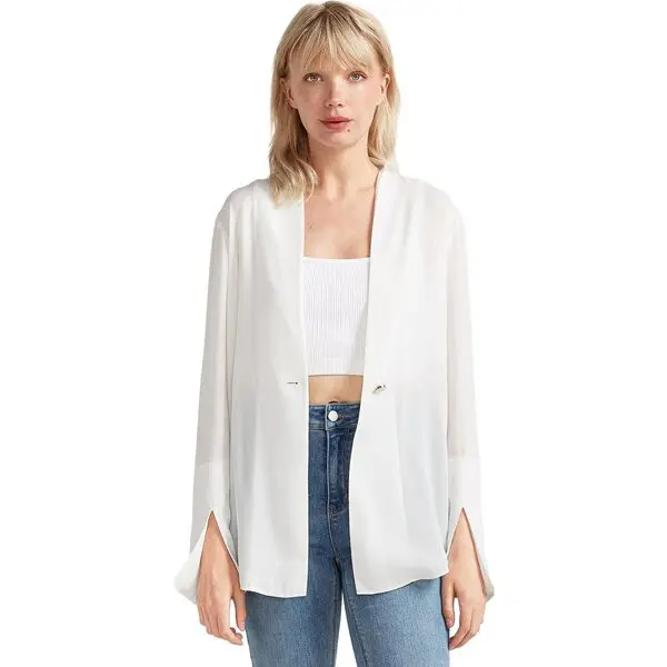 BELLE & BLOOM Sheer Genius Lightweight Blazer - White