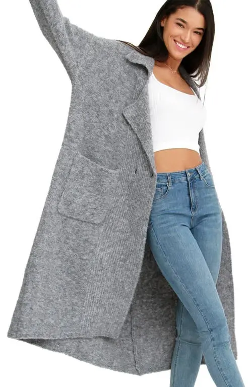 BELLE & BLOOM Born To Run Sweater Coat - Grey