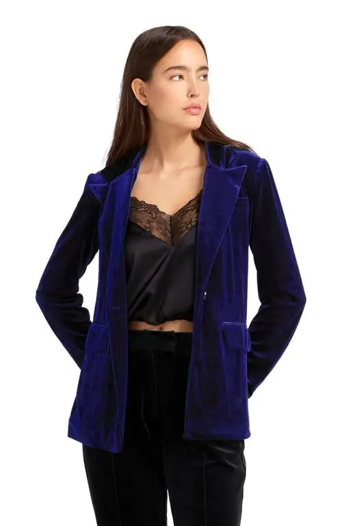 BELLE & BLOOM Eternity Velvet Blazer - Royal Blue