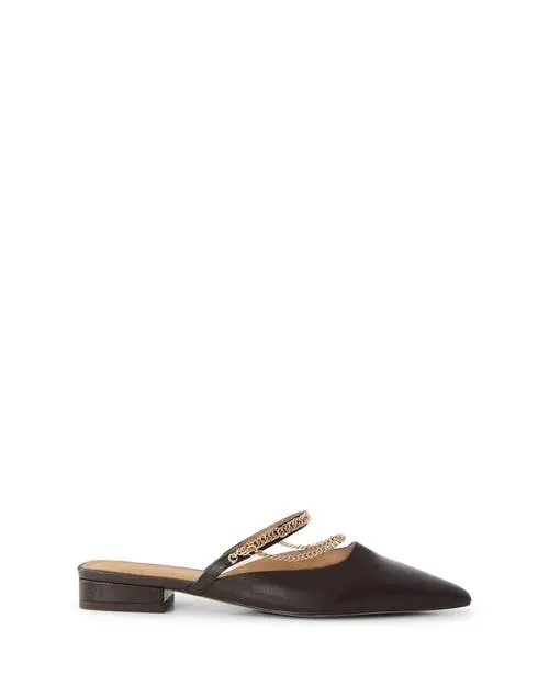 BELLE & BLOOM On The Go Leather Flat - Dark Brown
