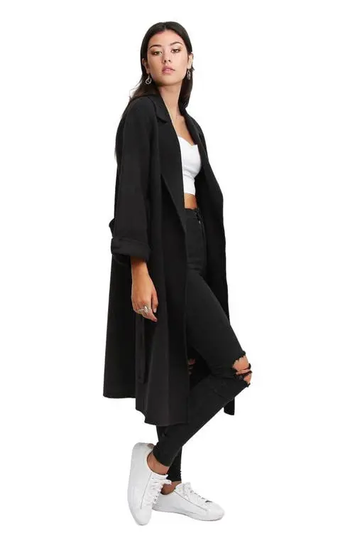 BELLE & BLOOM Oversized Wool Coat - Black
