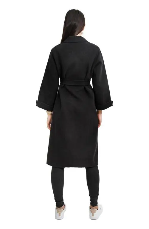 BELLE & BLOOM Oversized Wool Coat - Black
