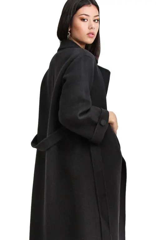 BELLE & BLOOM Oversized Wool Coat - Black