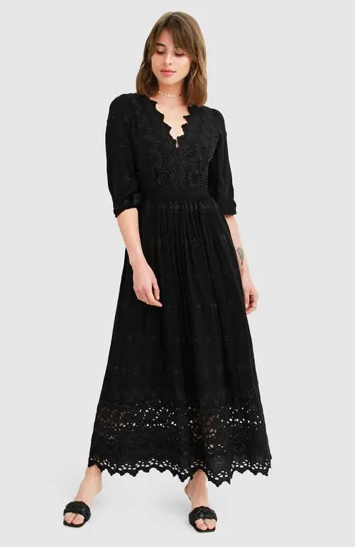 BELLE & BLOOM All Eyes On Me Midi Dress - Black